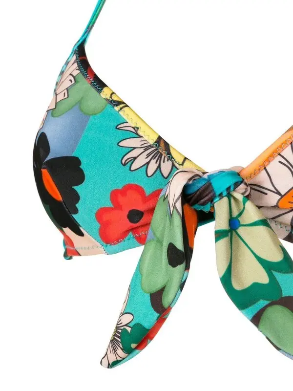 AMIR SLAMA Floral-print Halterneck Bikini