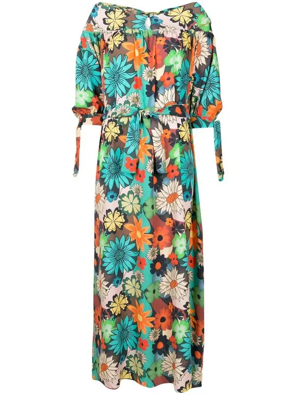 AMIR SLAMA Floral-print Maxi Dress