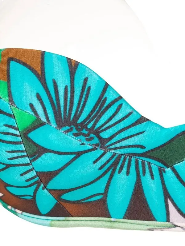 AMIR SLAMA Floral-print Bandeau Bikini