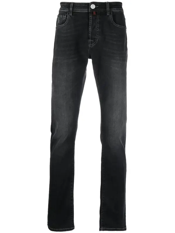 BILLIONAIRE Logo-patch Straight-leg Jeans - Black