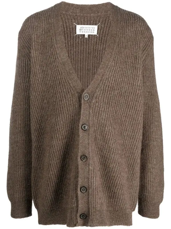 MAISON MARGIELA V-neck Alpaca-blend Cardigan - Brown