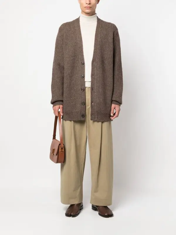 MAISON MARGIELA V-neck Alpaca-blend Cardigan - Brown