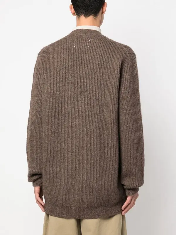 MAISON MARGIELA V-neck Alpaca-blend Cardigan - Brown
