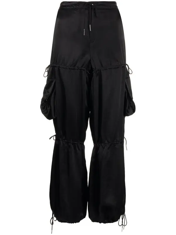 Anna Sui Satin-finish Straight Trousers