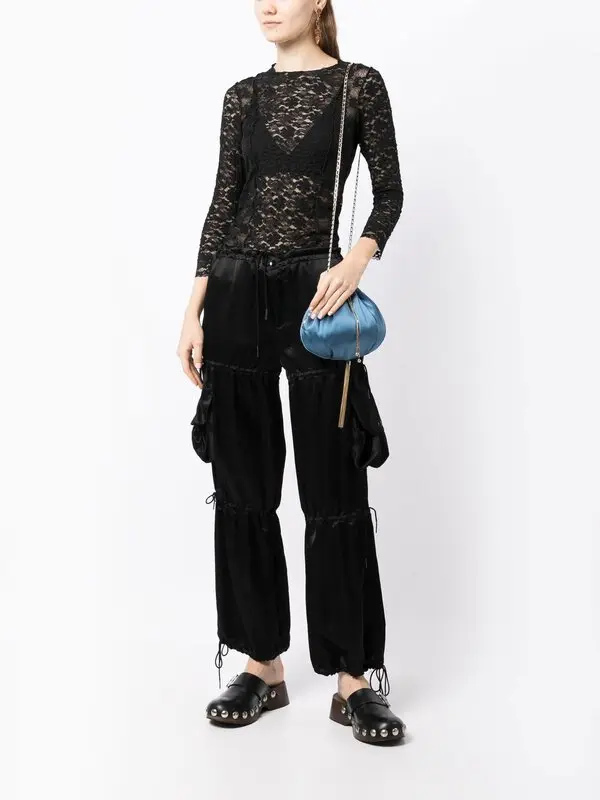 Anna Sui Satin-finish Straight Trousers