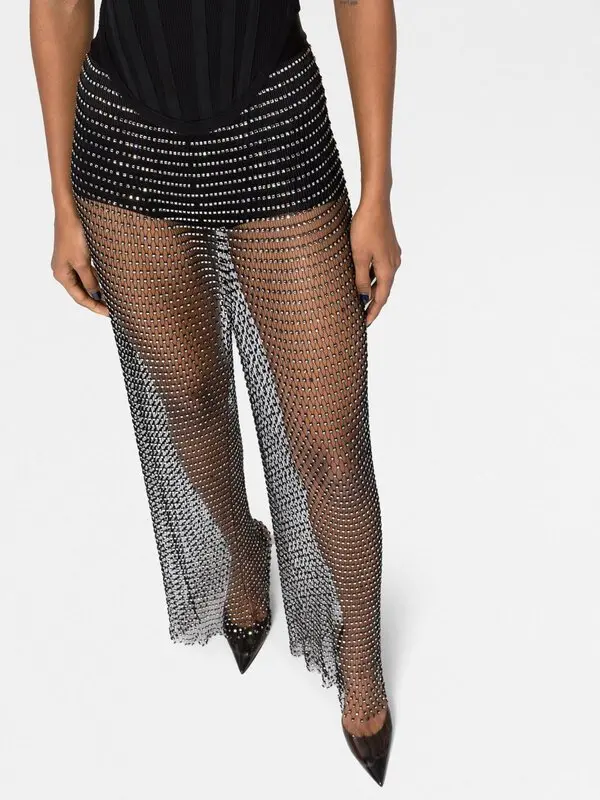 ROTATE BY BIRGER CHRISTENSEN Crystal-embellished Trousers
