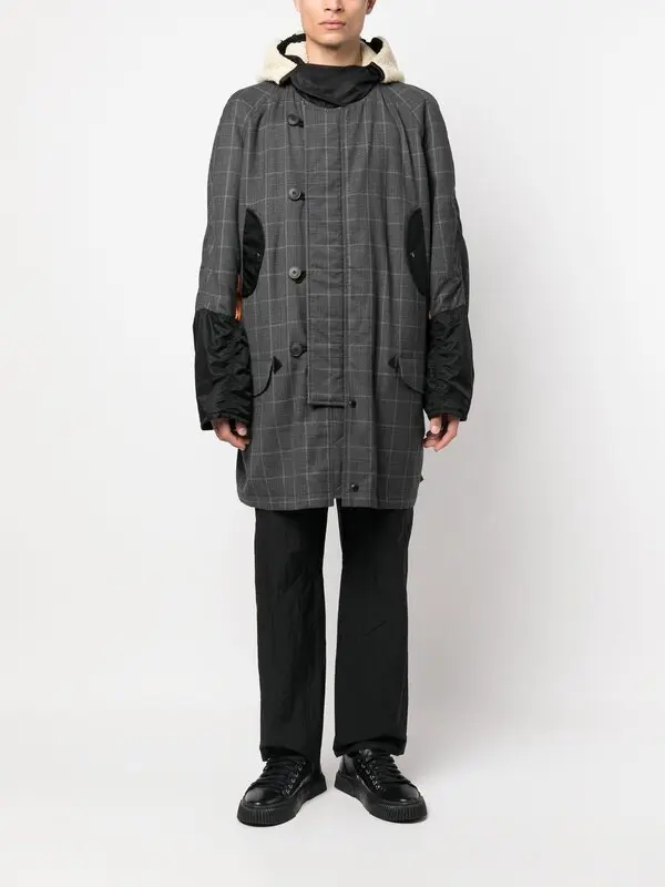 Junya Watanabe Checked Patchwork Mid-length Coat
