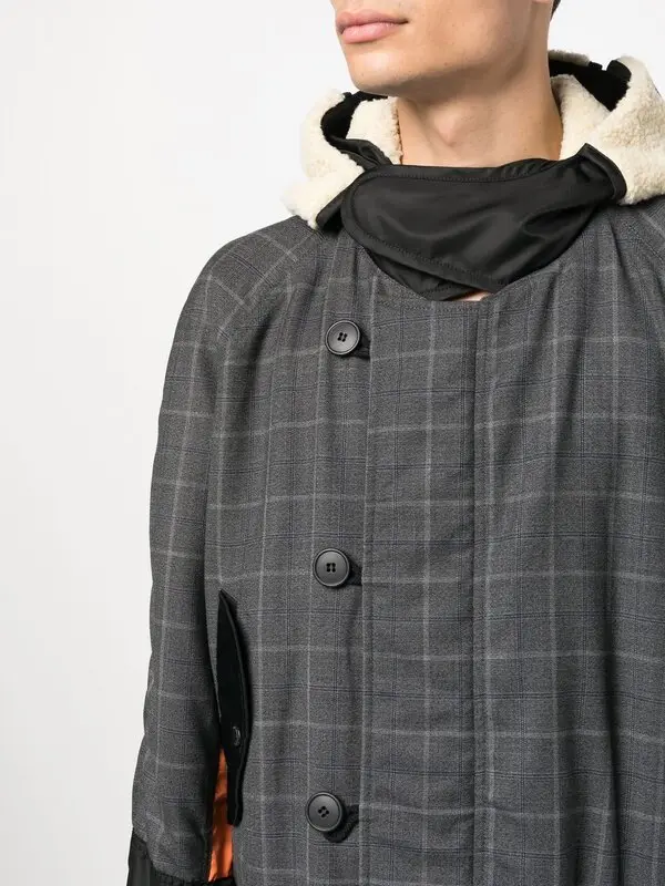 Junya Watanabe Checked Patchwork Mid-length Coat