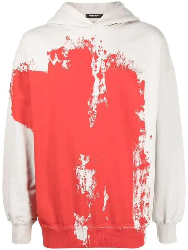 A-COLD-WALL* Paint-effect Cotton Hoodie - Neutrals