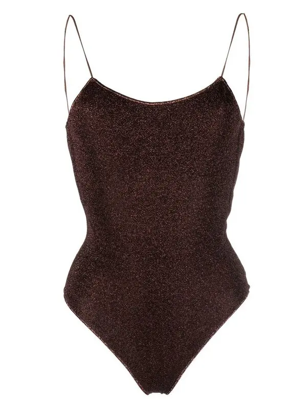 Oseree Shimmer-effect Swimsuit - Brown