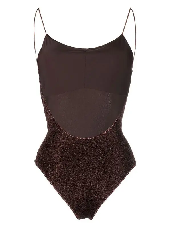Oseree Shimmer-effect Swimsuit - Brown