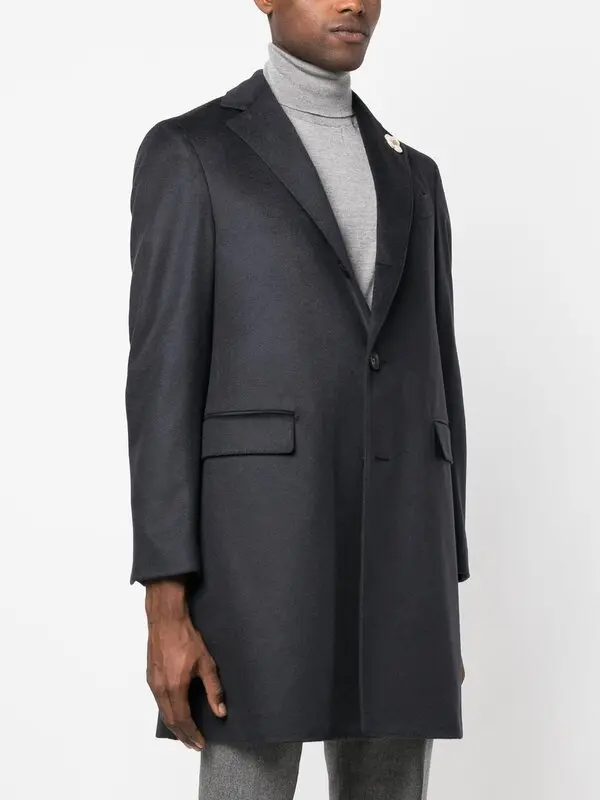 LARDINI Single-breasted Cashmere Overcoat - Grey