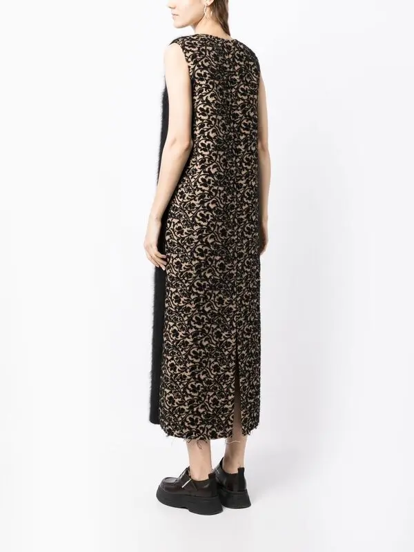 UMA WANG Paneled Wool Midi Dress