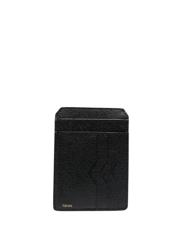 VALEXTRA Logo-print Leather Cardholder - Black