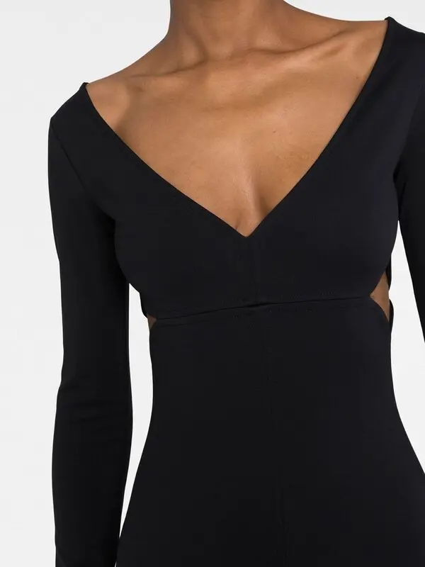 COURREGES Cut-out Ribbed Knit Dress