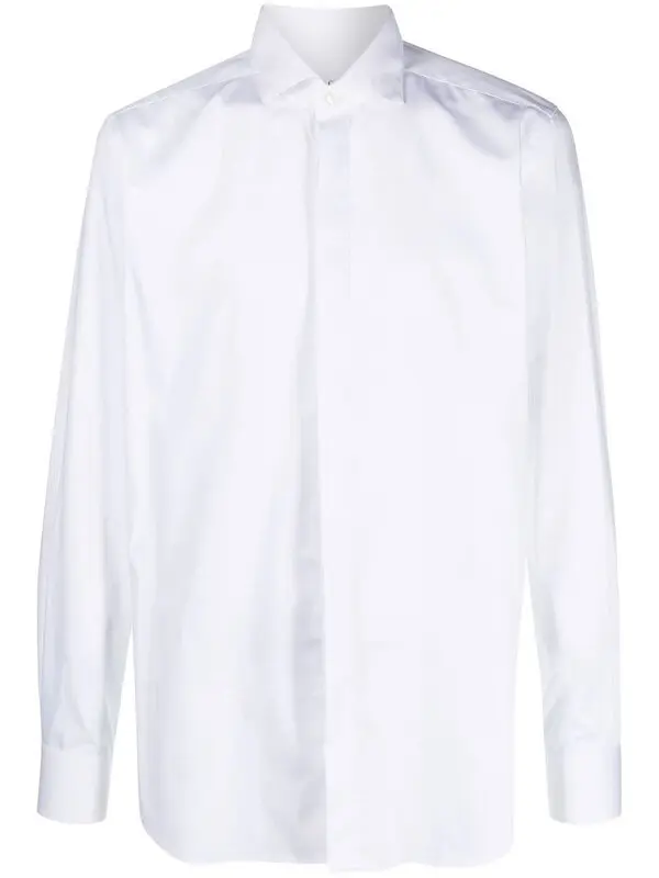 XACUS Long-sleeved Cotton Shirt - White