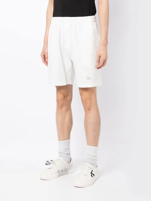 ADVISORY BOARD CRYSTALS Logo Print Lounge Shorts - White
