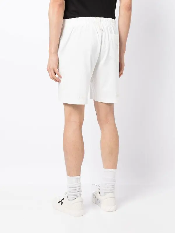 ADVISORY BOARD CRYSTALS Logo Print Lounge Shorts - White