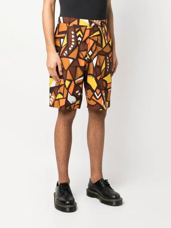 Moschino Mosaic Print Tailored Knee-length Shorts