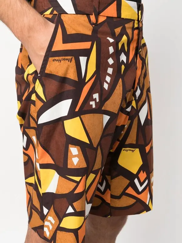 Moschino Mosaic Print Tailored Knee-length Shorts