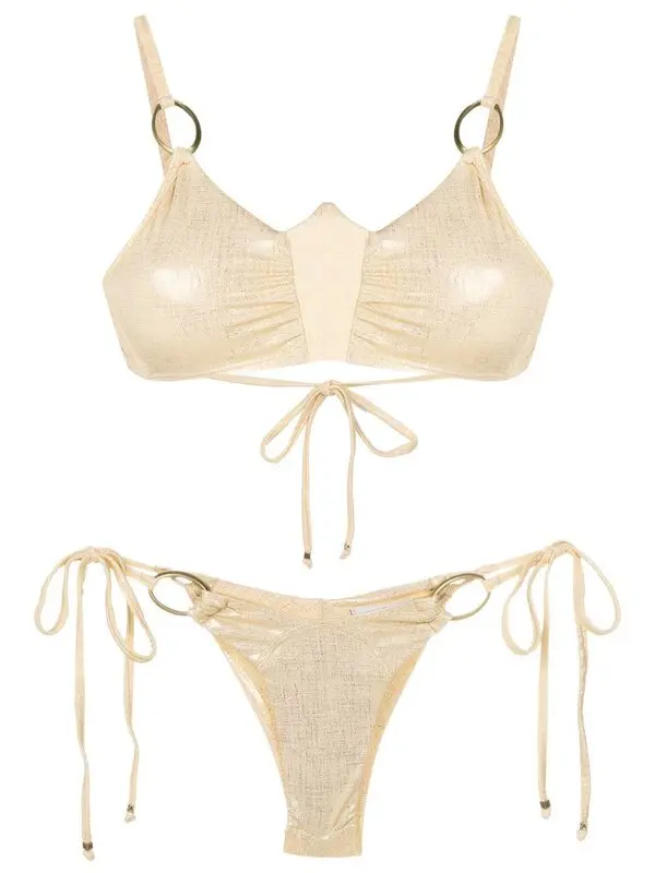 AMIR SLAMA Metallic Bikini Set - Gold