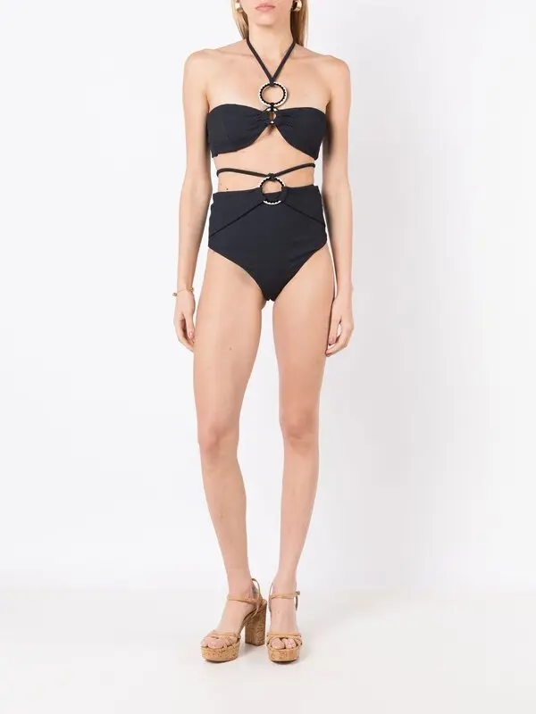 AMIR SLAMA Ribbed-detail Halterneck Bikini