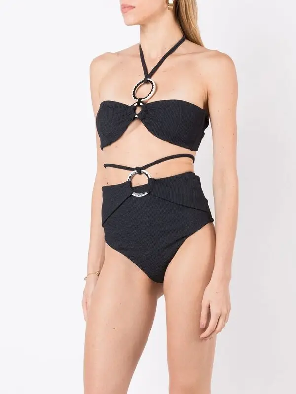 AMIR SLAMA Ribbed-detail Halterneck Bikini