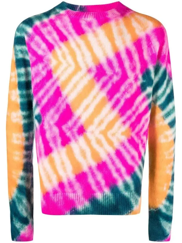 THE ELDER STATESMAN Tie-dye Cashmere Jumper - Pink