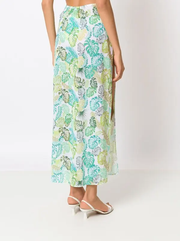 AMIR SLAMA Palm Leaf Print Skirt