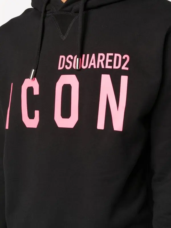 Dsquared2 Icon Logo-print Hoodie - Black