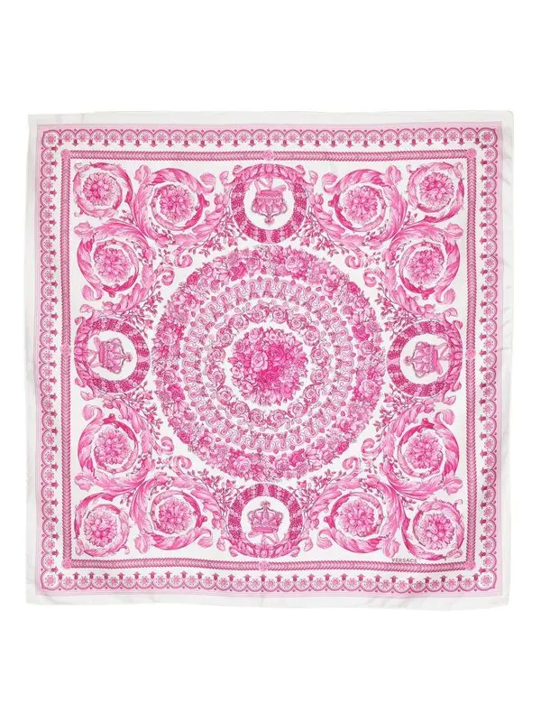 Versace Floral-print Silk Scarf - White