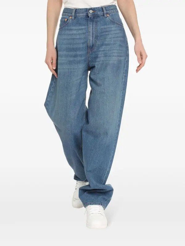 Valentino Garavani High-rise Wide-leg Jeans - Blue
