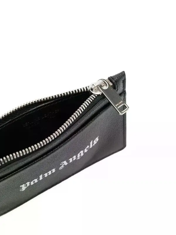 Palm Angels Gothic Logo-print Zipped Cardholder