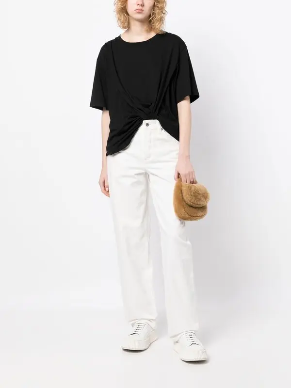 3.1 Phillip Lim Drape-detail Cotton T-shirt
