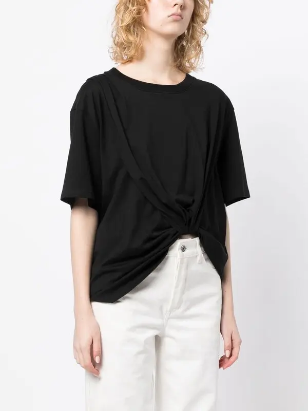 3.1 Phillip Lim Drape-detail Cotton T-shirt