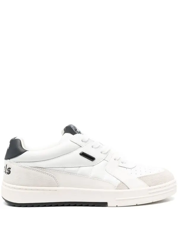 Palm Angels University Leather Sneakers - White