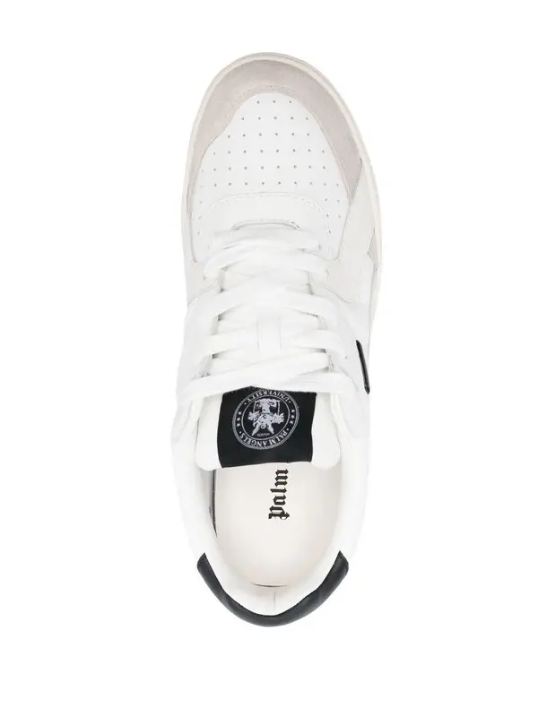 Palm Angels University Leather Sneakers - White