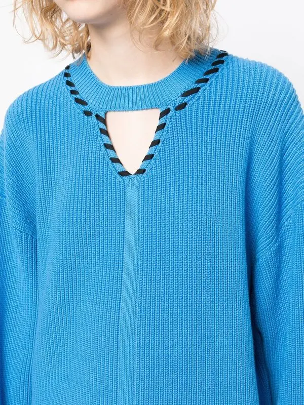 3.1 Phillip Lim Ribbed V-neck Jumper With Cut-out Detail