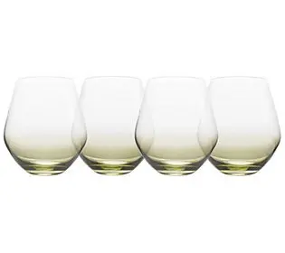 MIKASA Gianna Ombre Sage Set Of 4 Stemless Wine Glasses - One-color