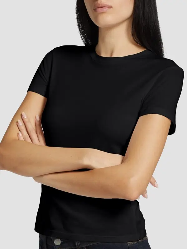 Theory Tiny Short-sleeve Cotton Tee - Black