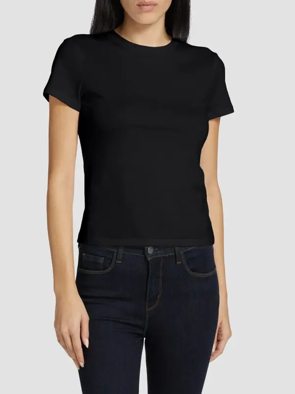Theory Tiny Short-sleeve Cotton Tee - Black