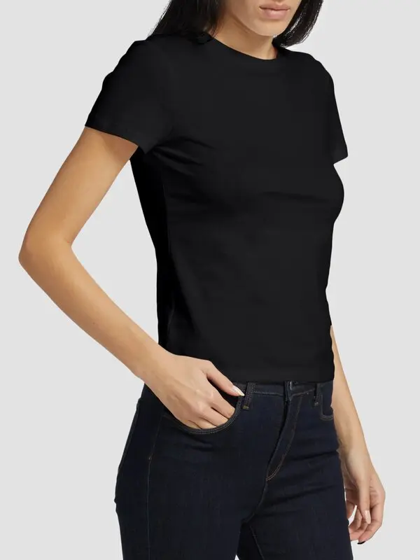 Theory Tiny Short-sleeve Cotton Tee - Black