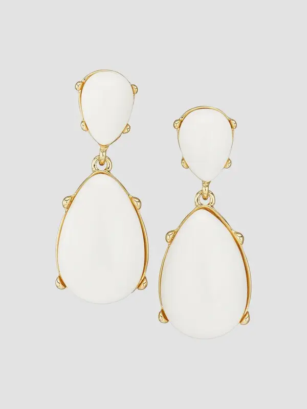 KENNETH JAY LANE Goldtone & Resin Drop Earrings