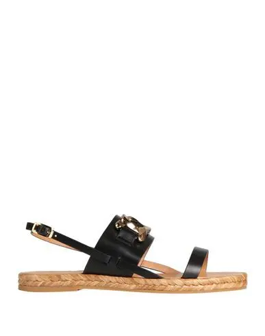 TOD'S Espadrille Sandals With Metal Applications - Black