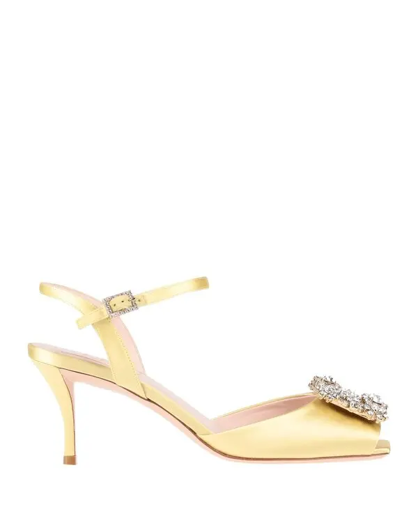 ROGER VIVIER Pastel Textile Fiber Sandals - Light Yellow