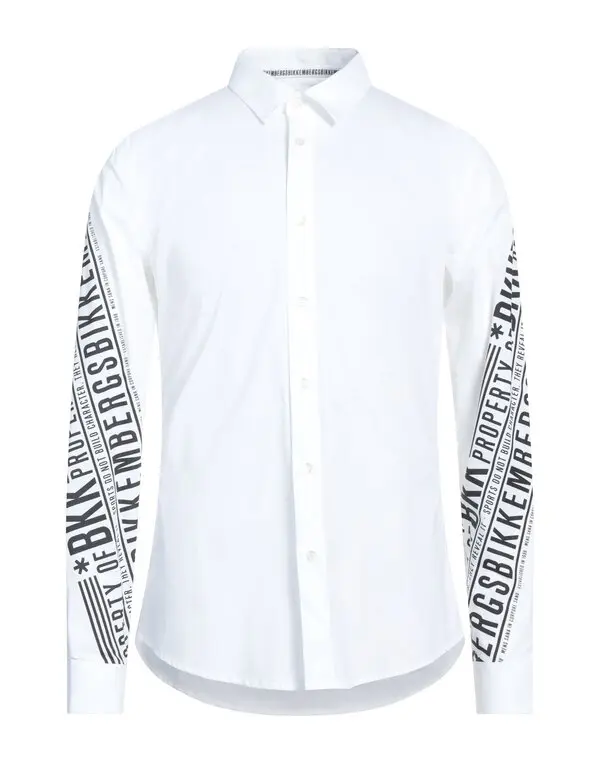 BIKKEMBERGS Shirt Size Cotton, Elastane - White