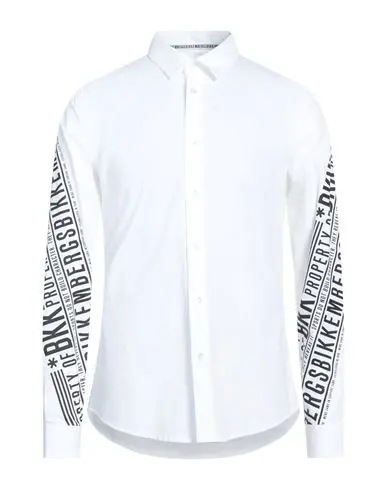 BIKKEMBERGS Shirt Size Cotton, Elastane - White