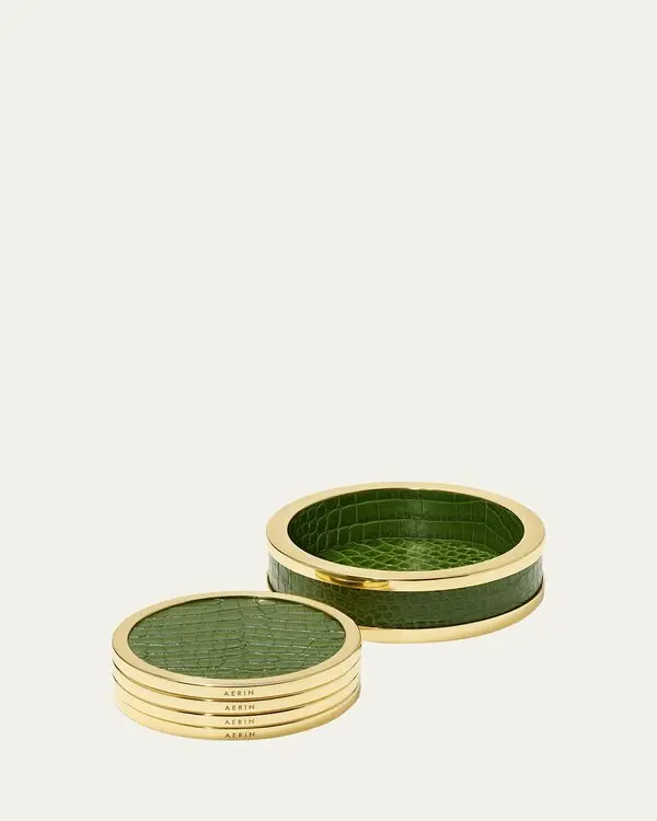 Aerin - Classic Croc Leather Coasters