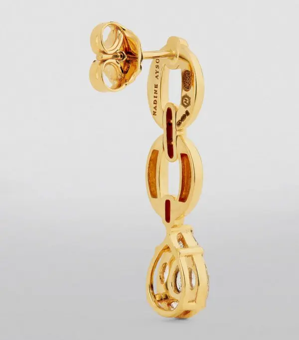 NADINE AYSOY Yellow And Diamond Catena Earrings