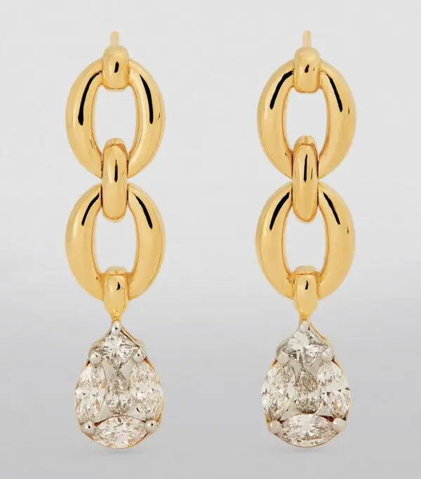 NADINE AYSOY Yellow And Diamond Catena Earrings